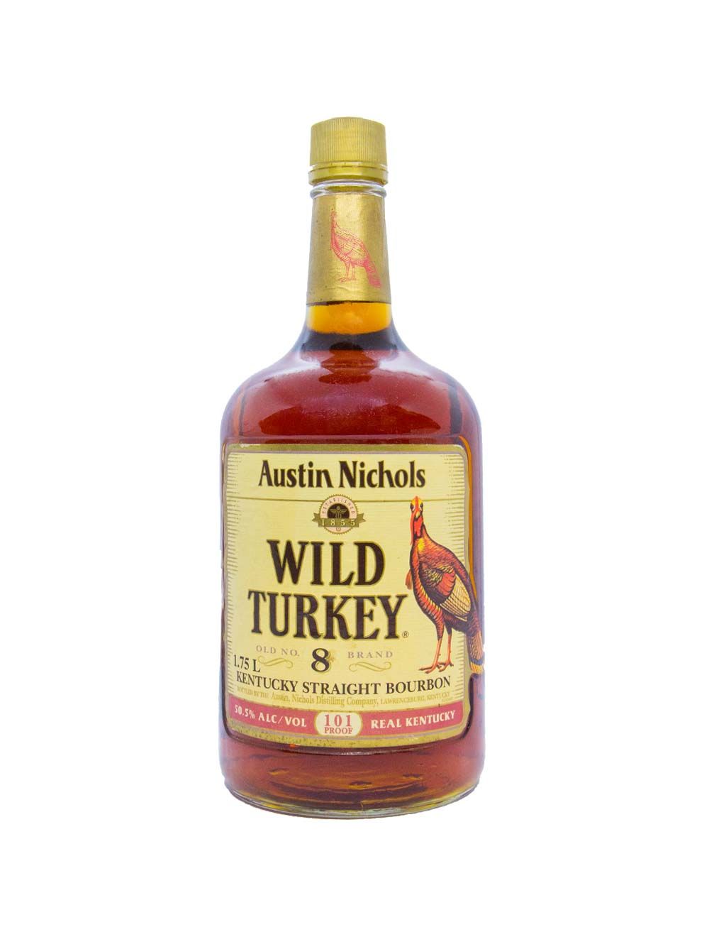 Wild Turkey 101 Proof Bourbon Vintage Label Flagon 1.75 Litres ...