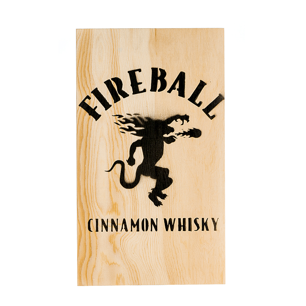 Fireball Whiskey Label Stencil Fireball Cinnamon Whiskey Liqueur